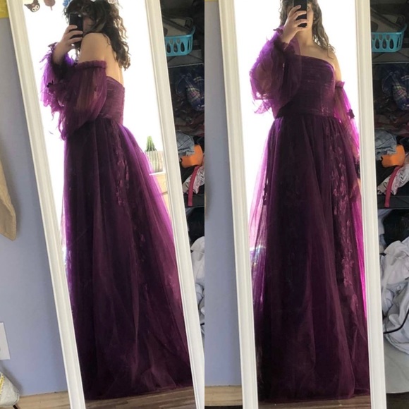 Dresses | Flowy Cottagecore Plussize Purple Dress W Builtin Corset ...